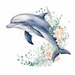 Floral Dolphin Clipart, Dolphin With Flowers, 11 High Quality Jpgs ...