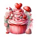 Valentine Cupcake Clipart, 14 PNG Valentines Day Clipart, Valentine ...