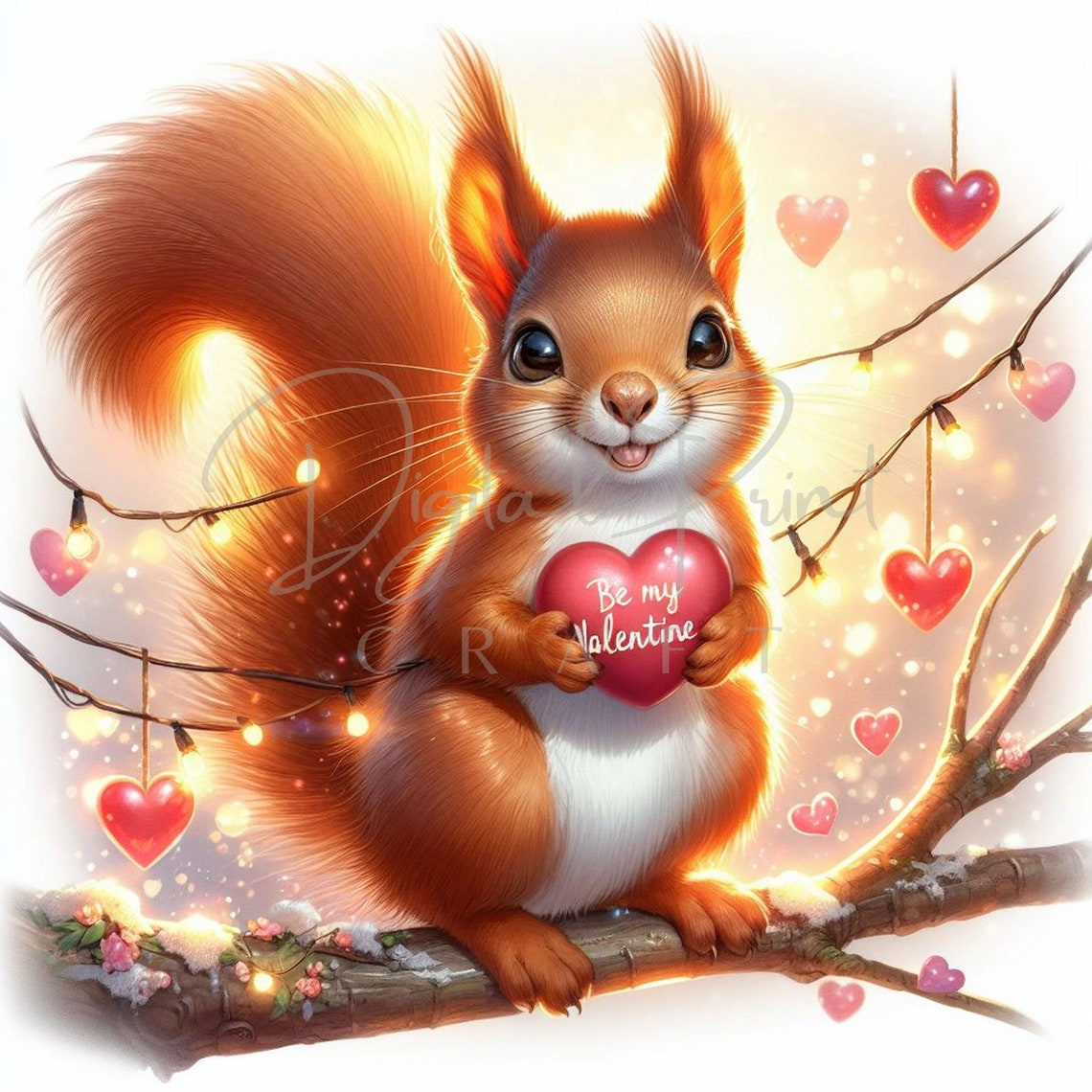 Valentine Squirrel Clipart, 14 JPG Valentines Day Clipart, Valentine ...
