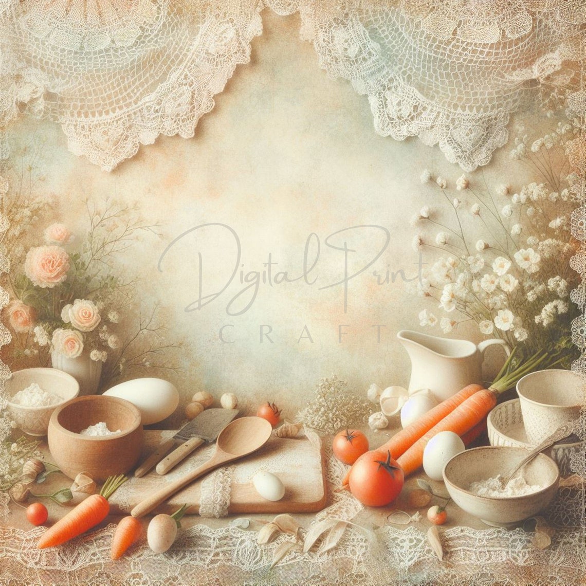 Shabby Chic Kitchen Utensils, Vintage Clipart, 29 High Quality Jpgs ...