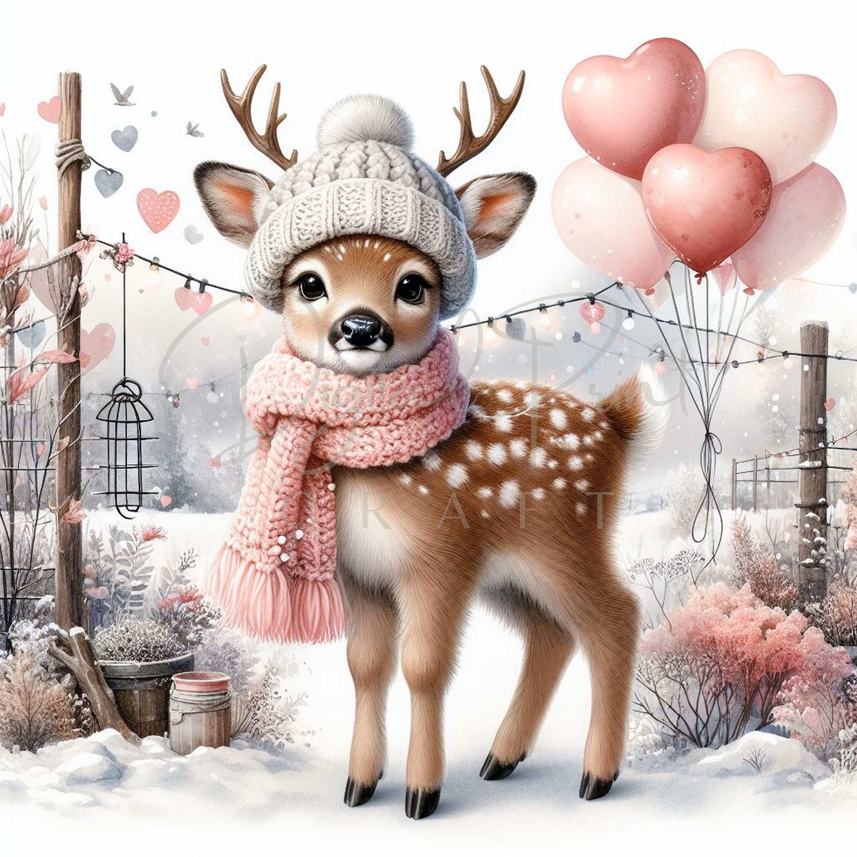 Winter Deer Clipart, 11 Jpgs, Christmas Animals, Christmas Clipart ...