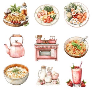 Watercolor Cooking Clipart Bundle – PNG Digital Download,hand-drawn ...