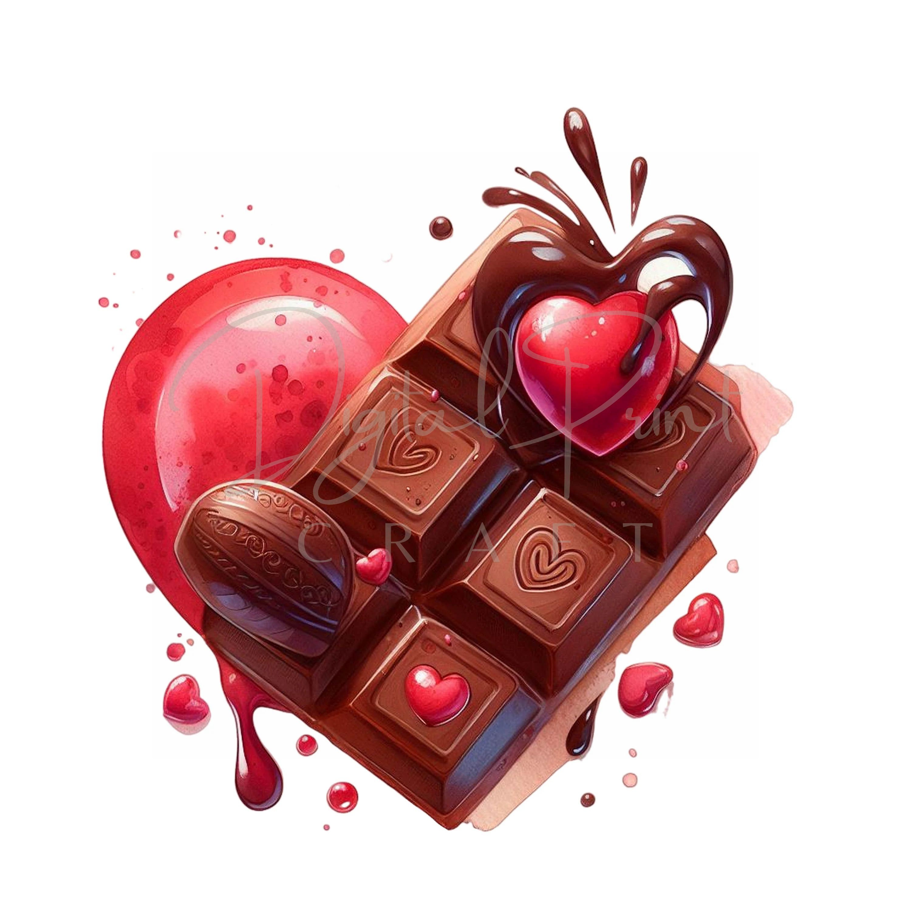 Valentine Chocolate Clipart, 12 PNG Valentines Day Clipart, Valentine ...
