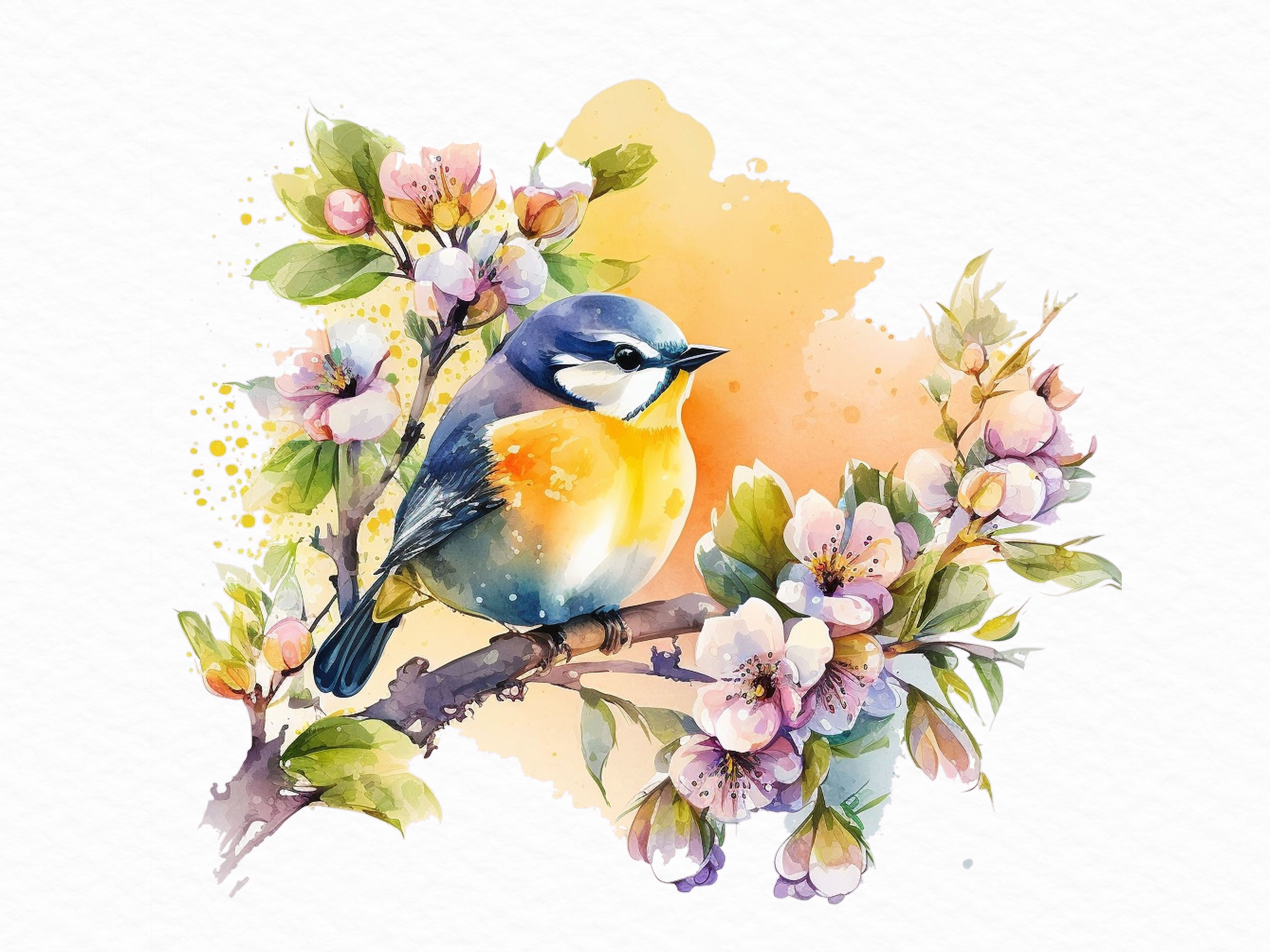 Birds Flowers Clipart PNG Bundle JPG and SVG Files 19 Images - Etsy