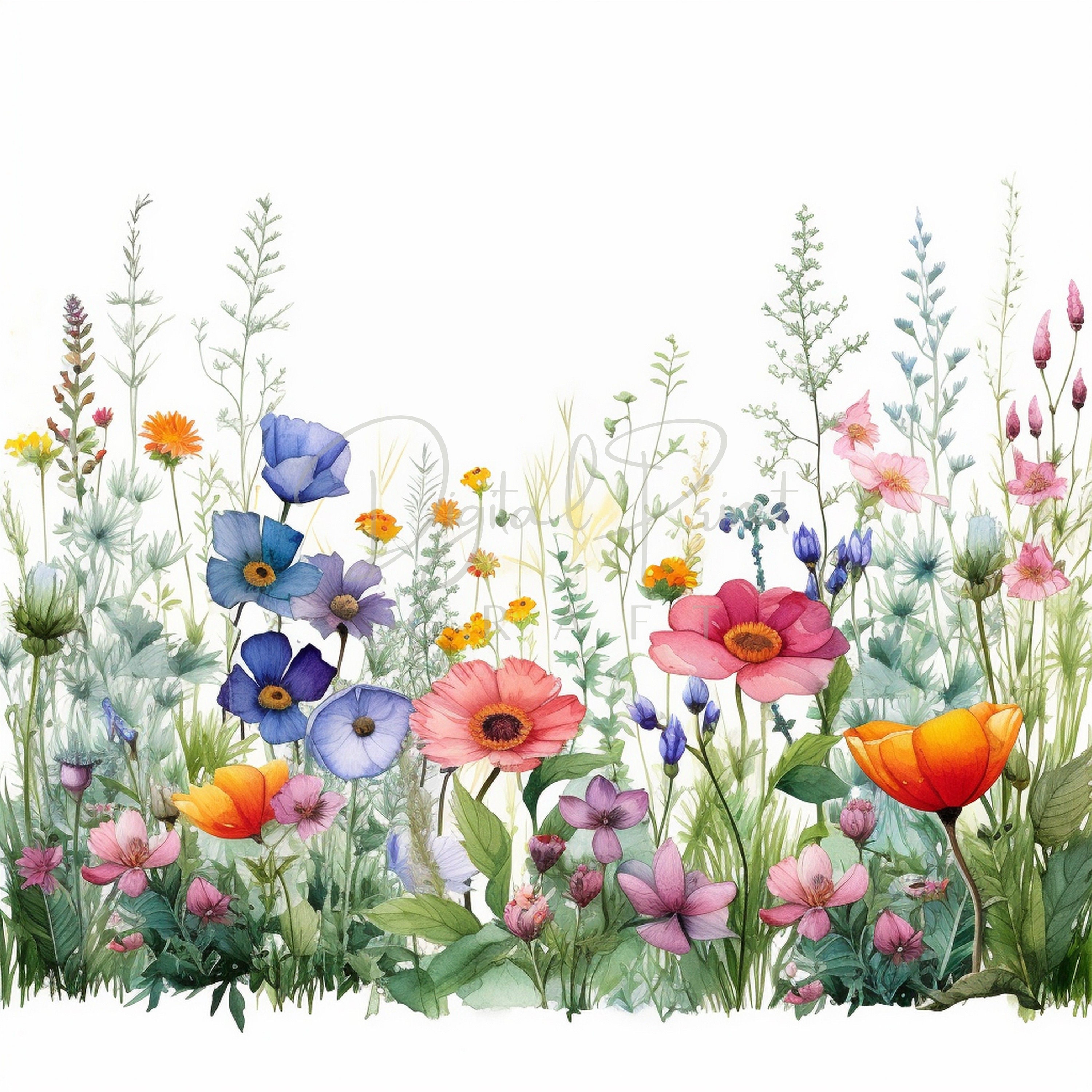 Spring Flower Meadow Bed Clipart Bundle - 14 High Quality Jpgs ...