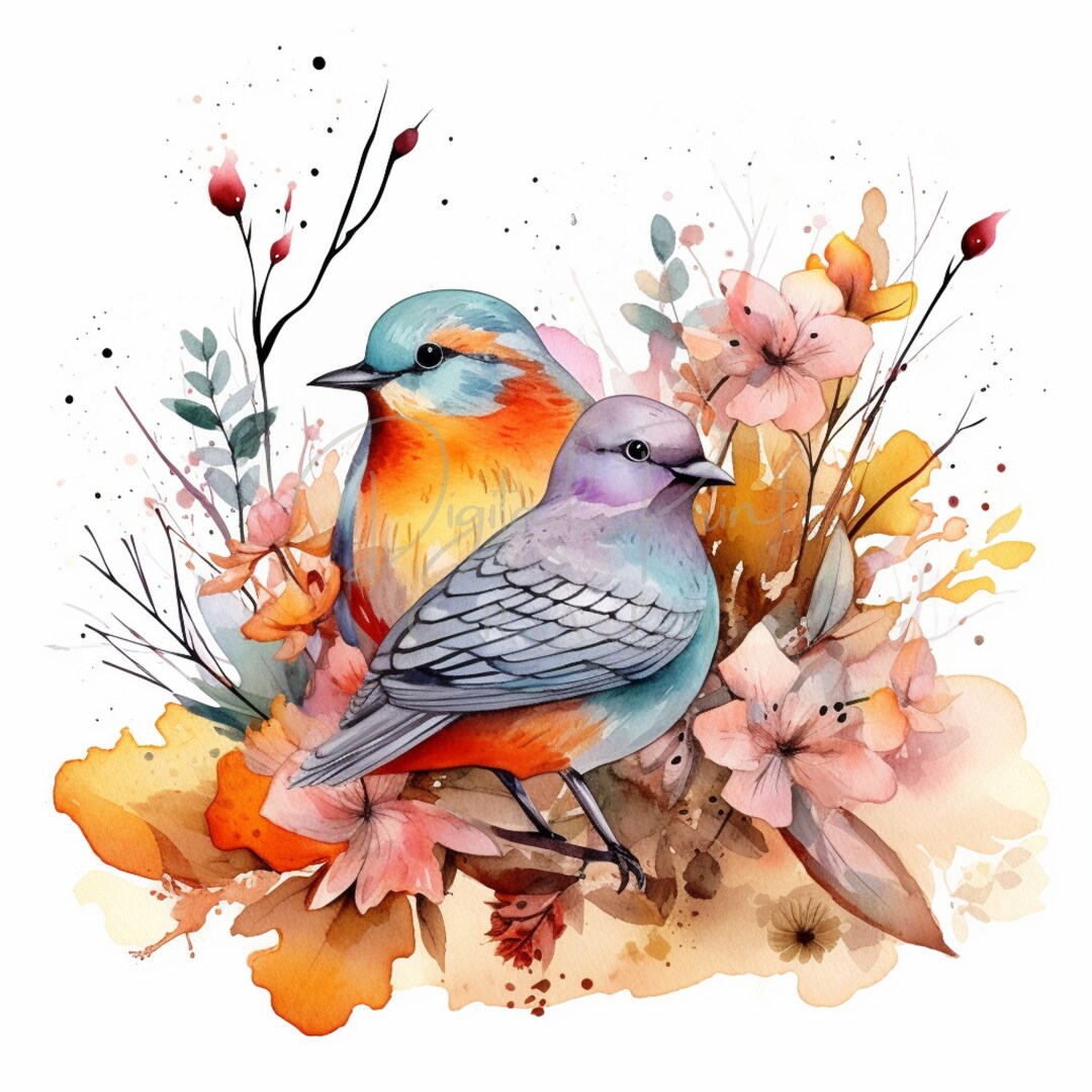 Abstract Bird Clipart, Robin Clipart, 15 High Quality Jpgs, Printable ...