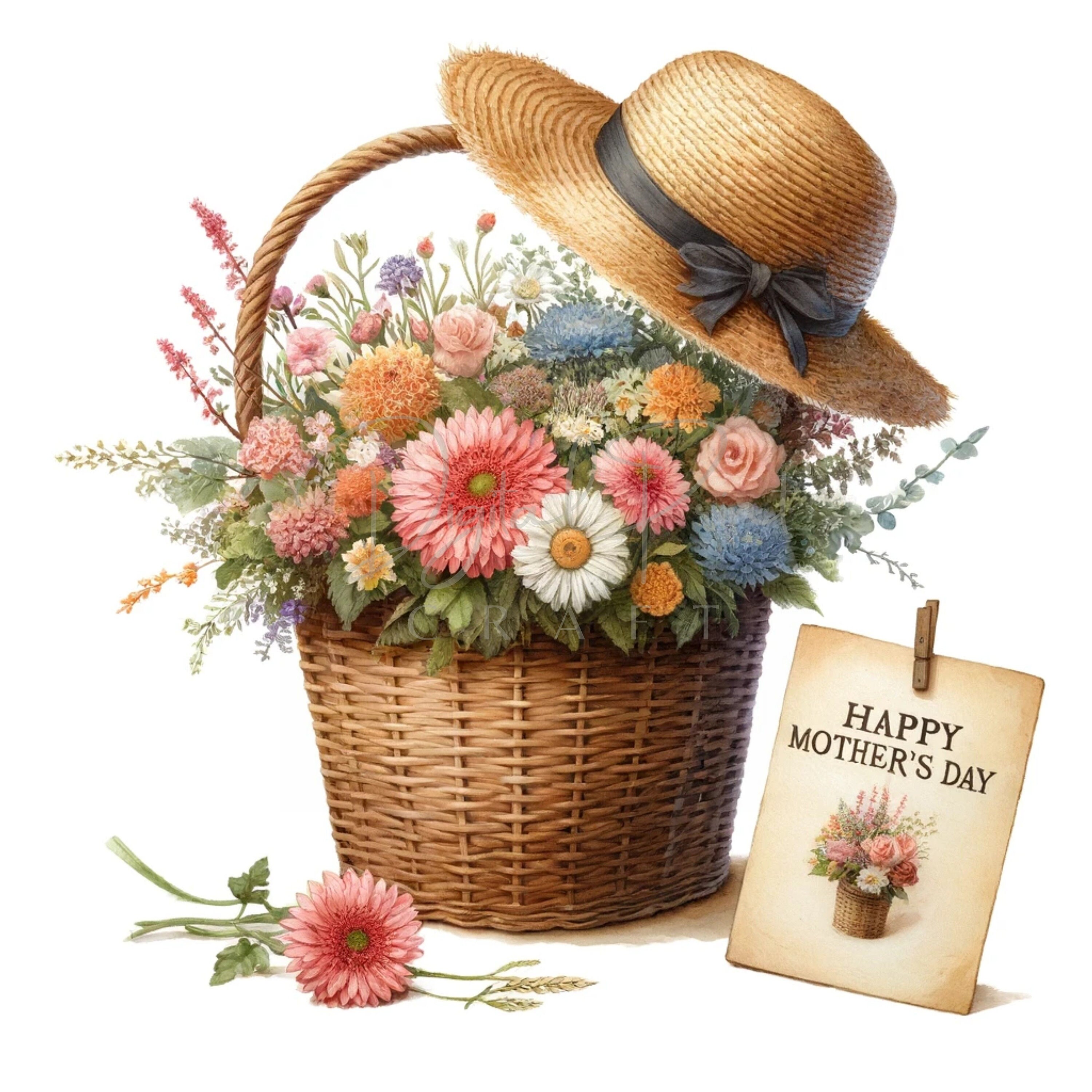 Mothers Day Flower Clipart, Basket Clipart, 19 High Quality Jpgs ...
