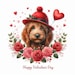 Valentine Labradoodle Clipart, 13 JPG Valentines Day Clipart, Valentine ...