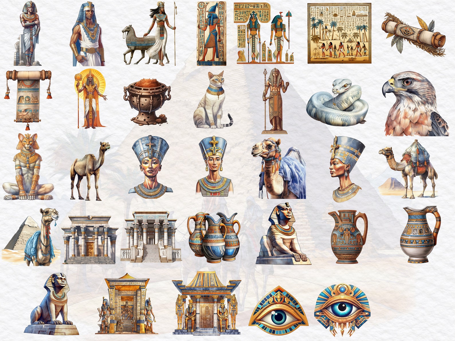 68 PNG Watercolor Ancient Fantasy Egypt Clipart, Egypt Digital Journal ...