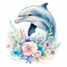 Floral Dolphin Clipart, Dolphin With Flowers, 11 High Quality Jpgs ...