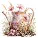 Shabby Chic Pink Watering Can, Flower Clipart, 13 High Quality Jpgs ...