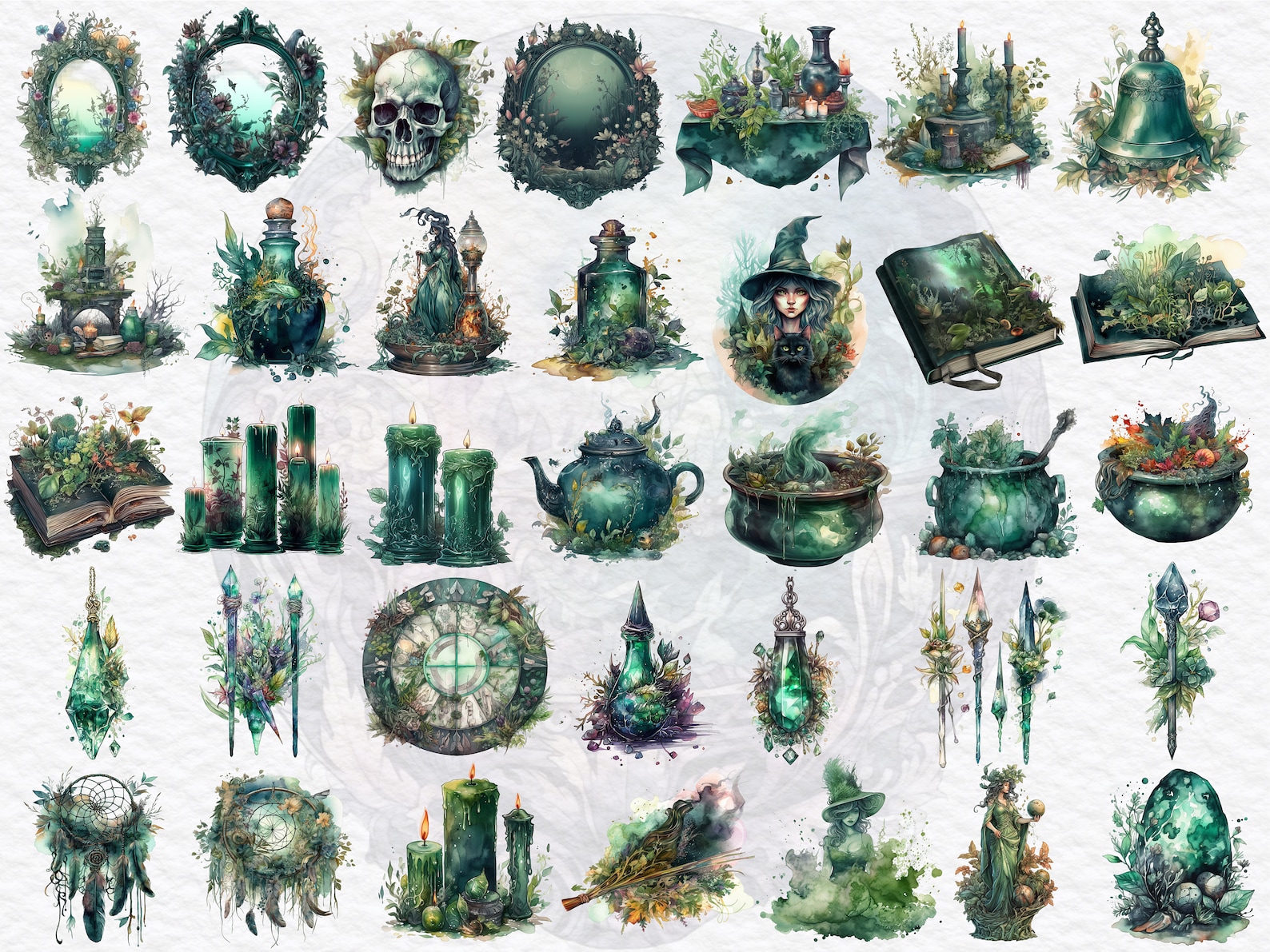 70 Green Witch Items Clipart , Magic Witch Clipart PNG, Witches PNG ...