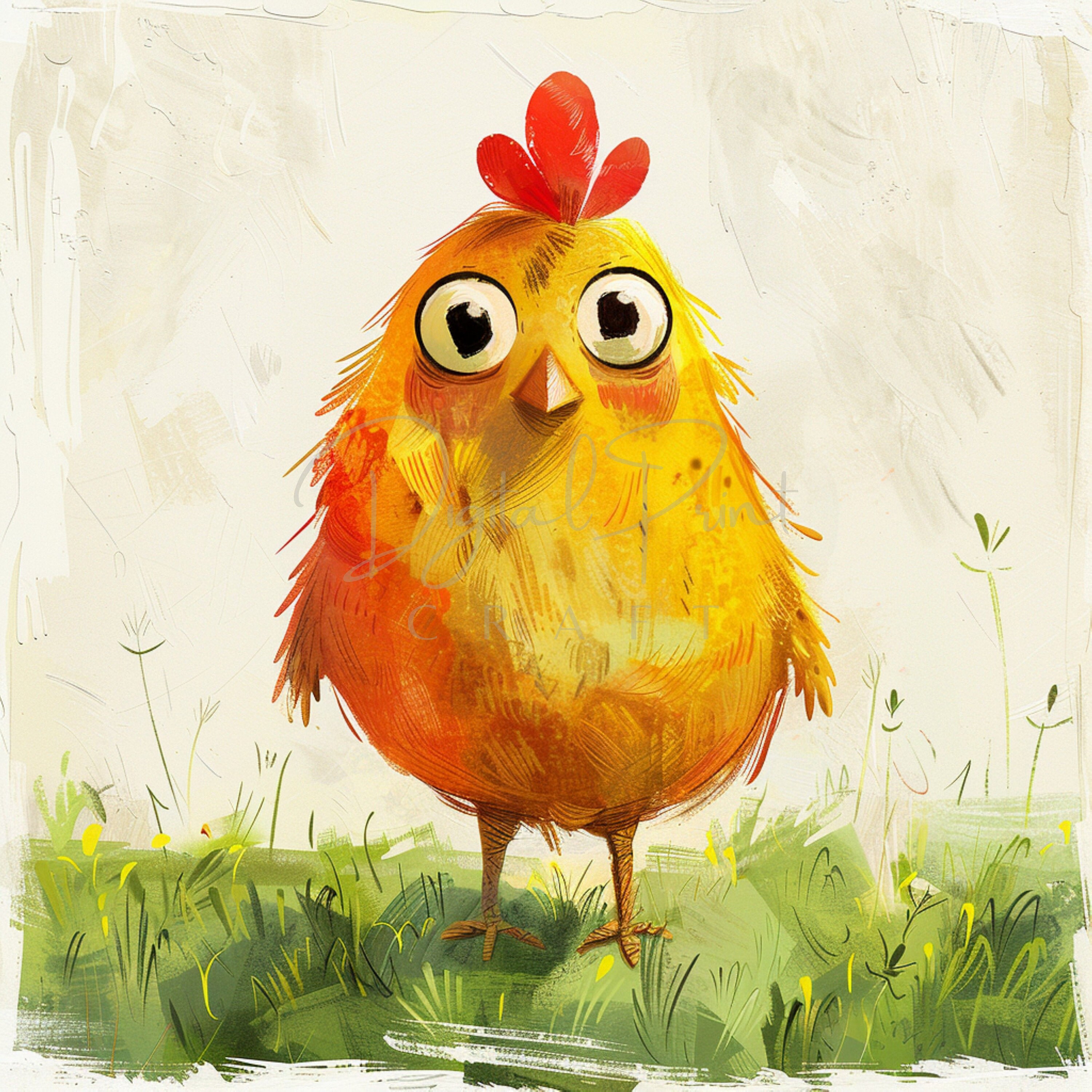 Quirky Whimsical Chicken Clipart, Shabby Chic Chicken, 12 Jpgs ...