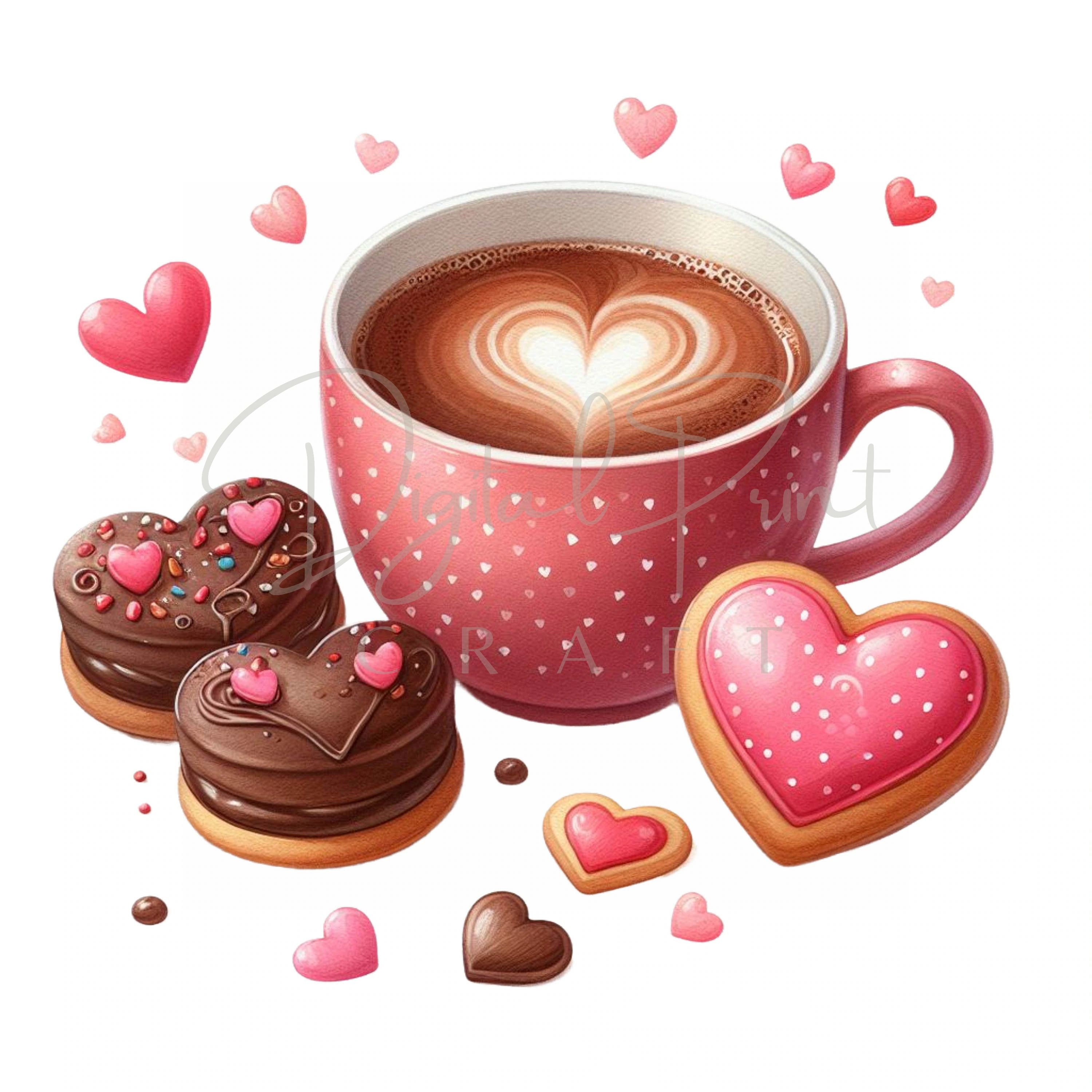 Valentine Hot Chocolate Clipart, 14 PNG Valentines Day Clipart ...