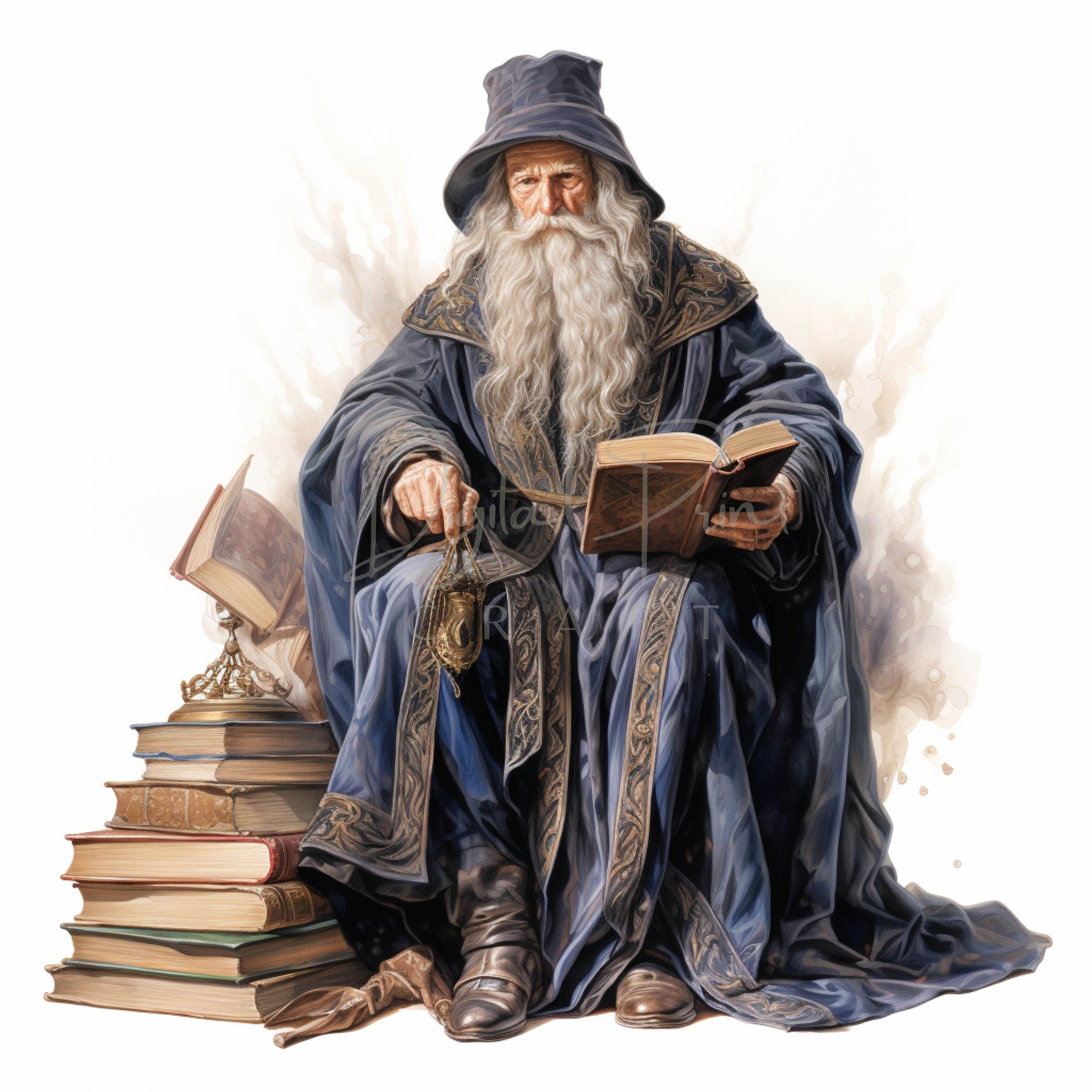 Old Wizard Clipart, Magic Clipart, 16 High Quality Jpgs, Printable ...