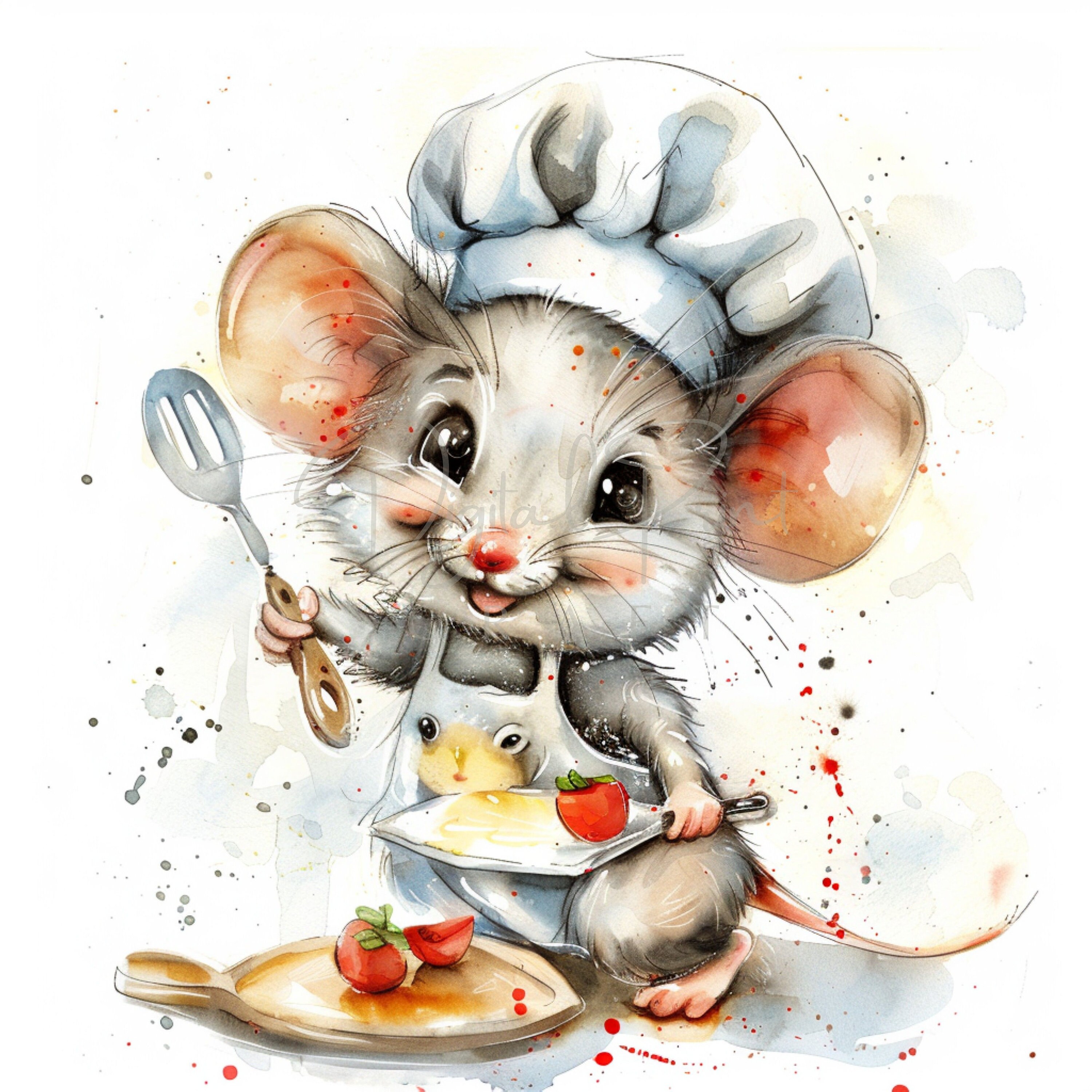 Cute Mouse Chef Clipart, Animal Clipart, 18 High Quality Jpgs ...