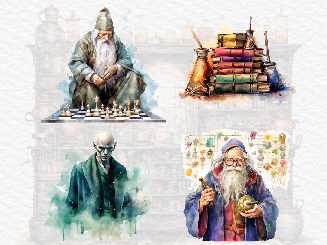 Wizard School Clipart PNG Bundle 3 - Wizard Book PNG Files Wands ...