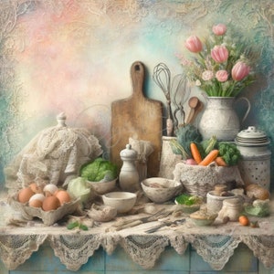 Shabby Chic Kitchen Utensils, Vintage Clipart, 29 High Quality Jpgs ...