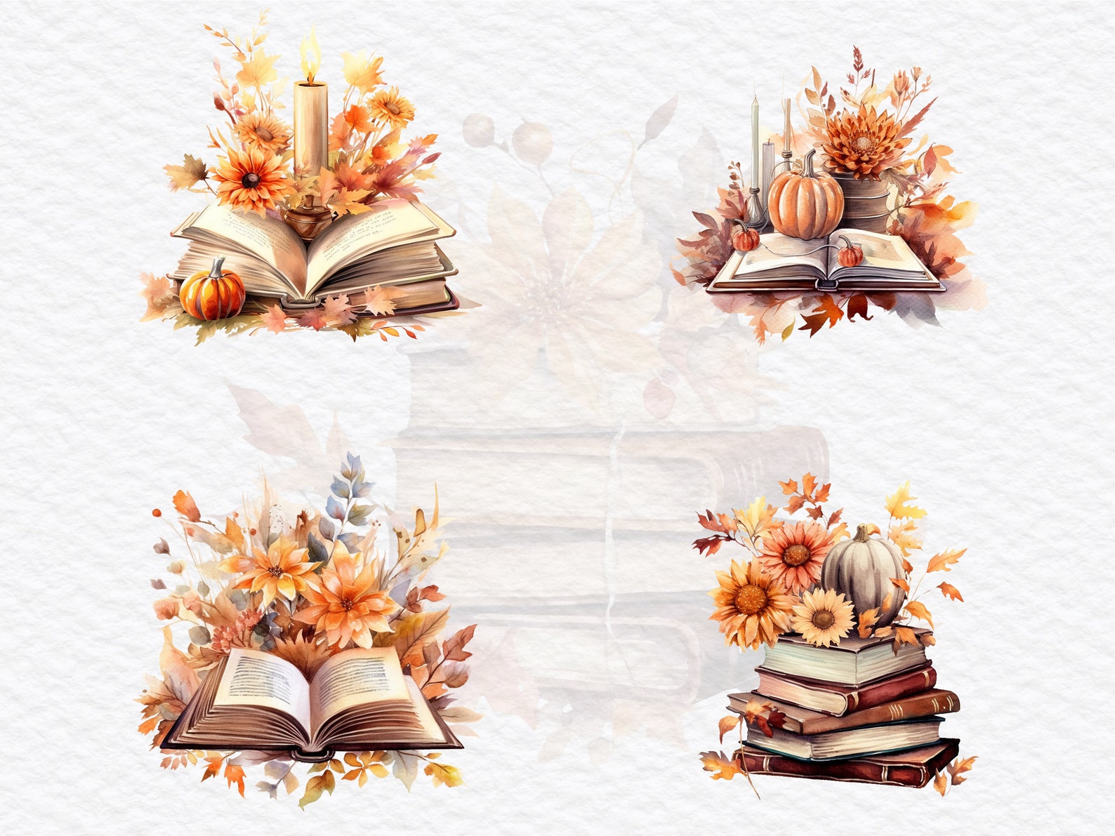 Cozy Autumn Book Clipart, Autumn Books Clip Art Png, Reading Clipart ...