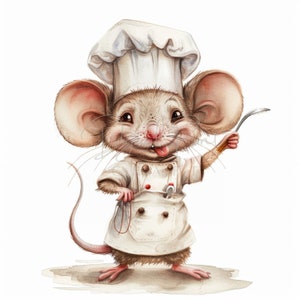 Cute Mouse Chef Clipart, Animal Clipart, 18 High Quality Jpgs ...