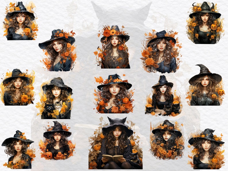 230 Vintage Witch Clipart Mega Bundle Vintage Halloween Clip - Etsy