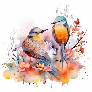 Abstract Bird Clipart, Robin Clipart, 15 High Quality Jpgs, Printable ...