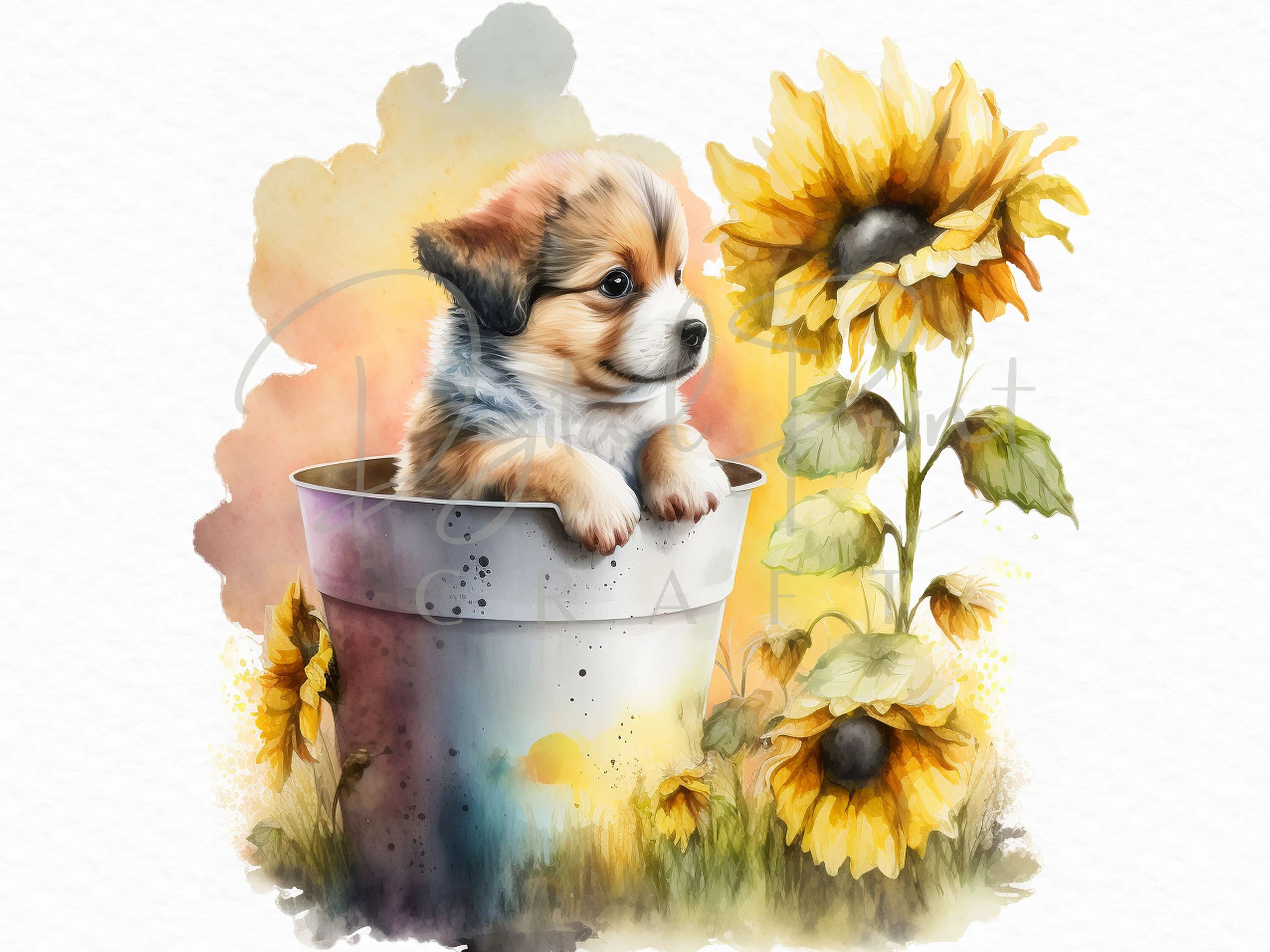 Watercolor Dogs PNG Clipart Bundle-12 SVG and JPG Files dog Watercolor ...