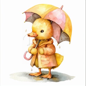 Duckling in Rain Clipart, Duck Clipart, 14 High Quality Jpgs,printable ...