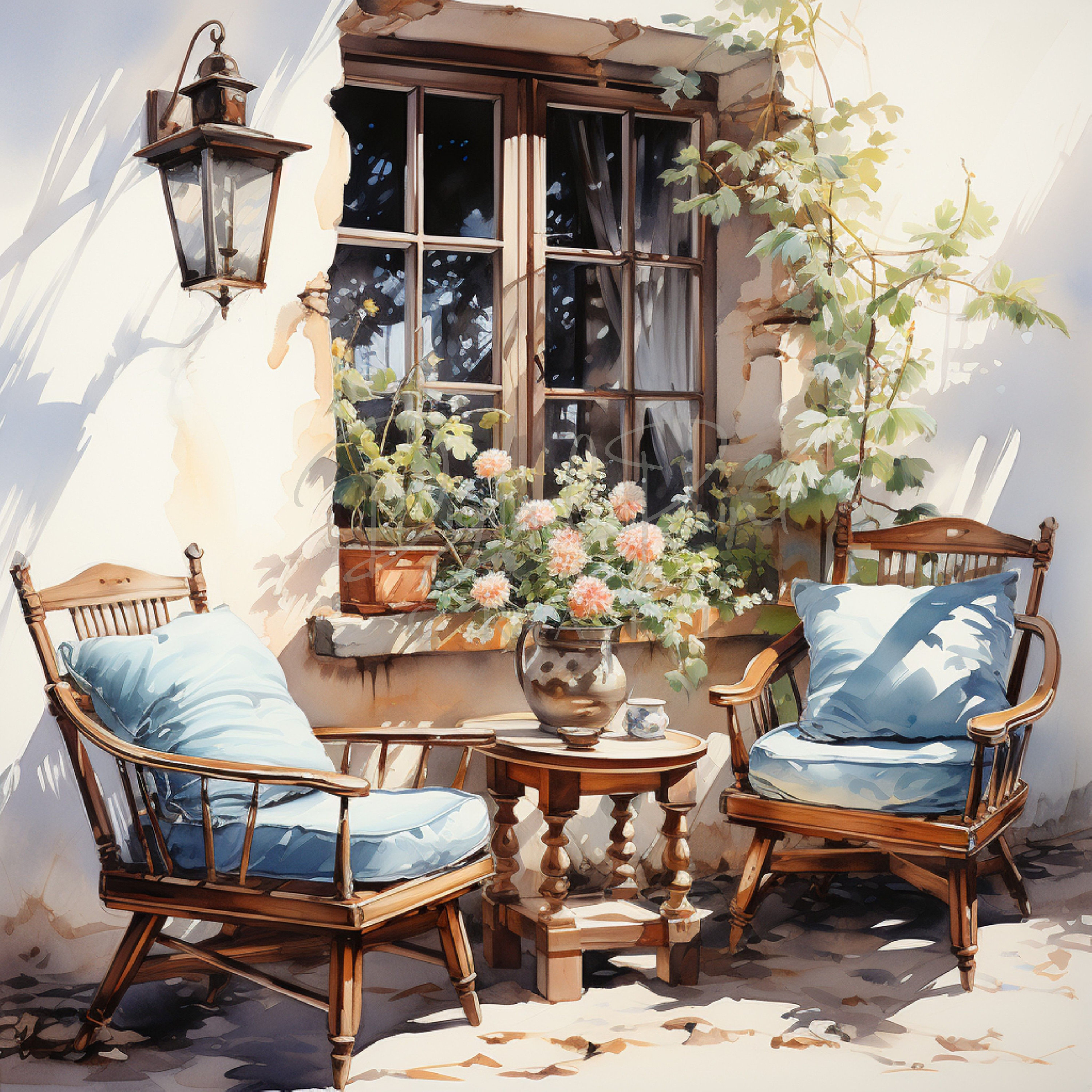 Shabby Chic House Interiour Vintage Clipart Bundle16 High Quality Jpgs ...