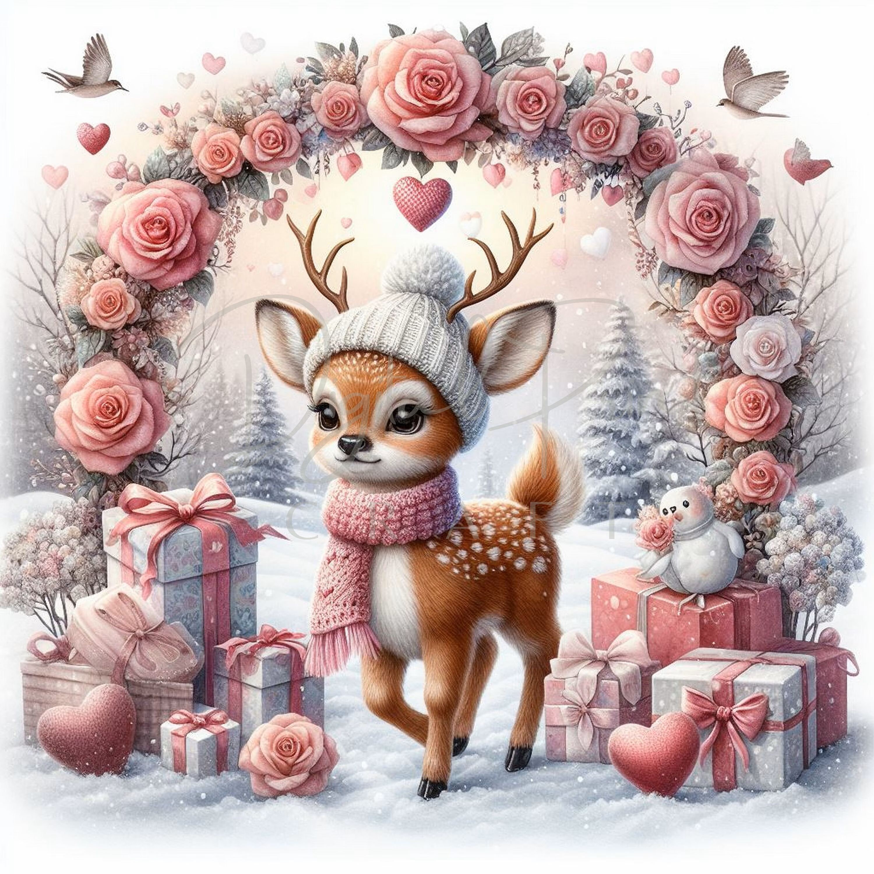 Winter Deer Clipart, 11 Jpgs, Christmas Animals, Christmas Clipart ...