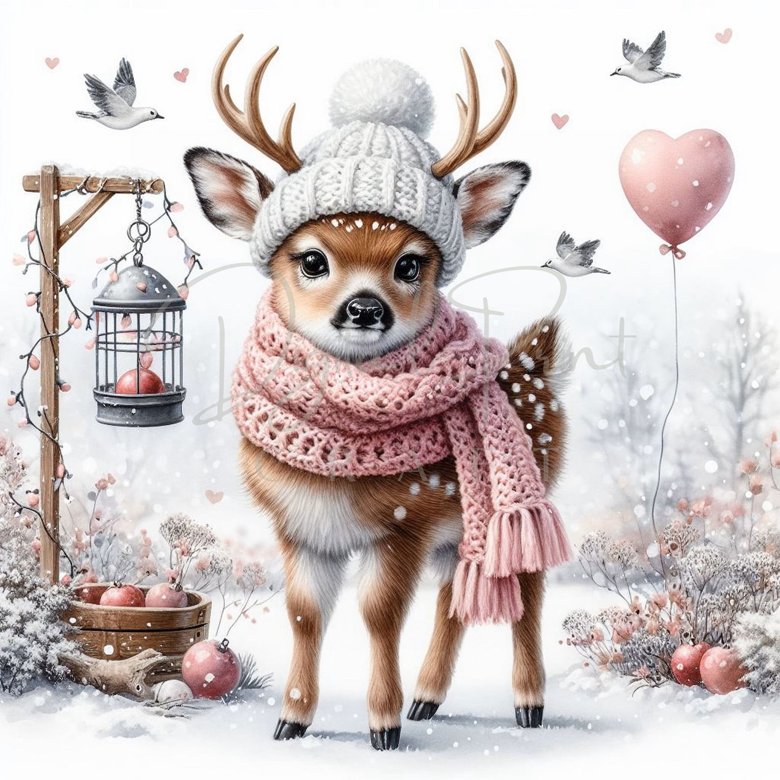 Winter Deer Clipart, 11 Jpgs, Christmas Animals, Christmas Clipart ...
