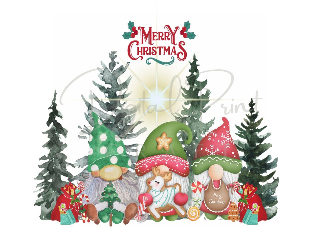 Merry Christmas Gnomes Png for Sublimation, Christmas Tree Christmas ...