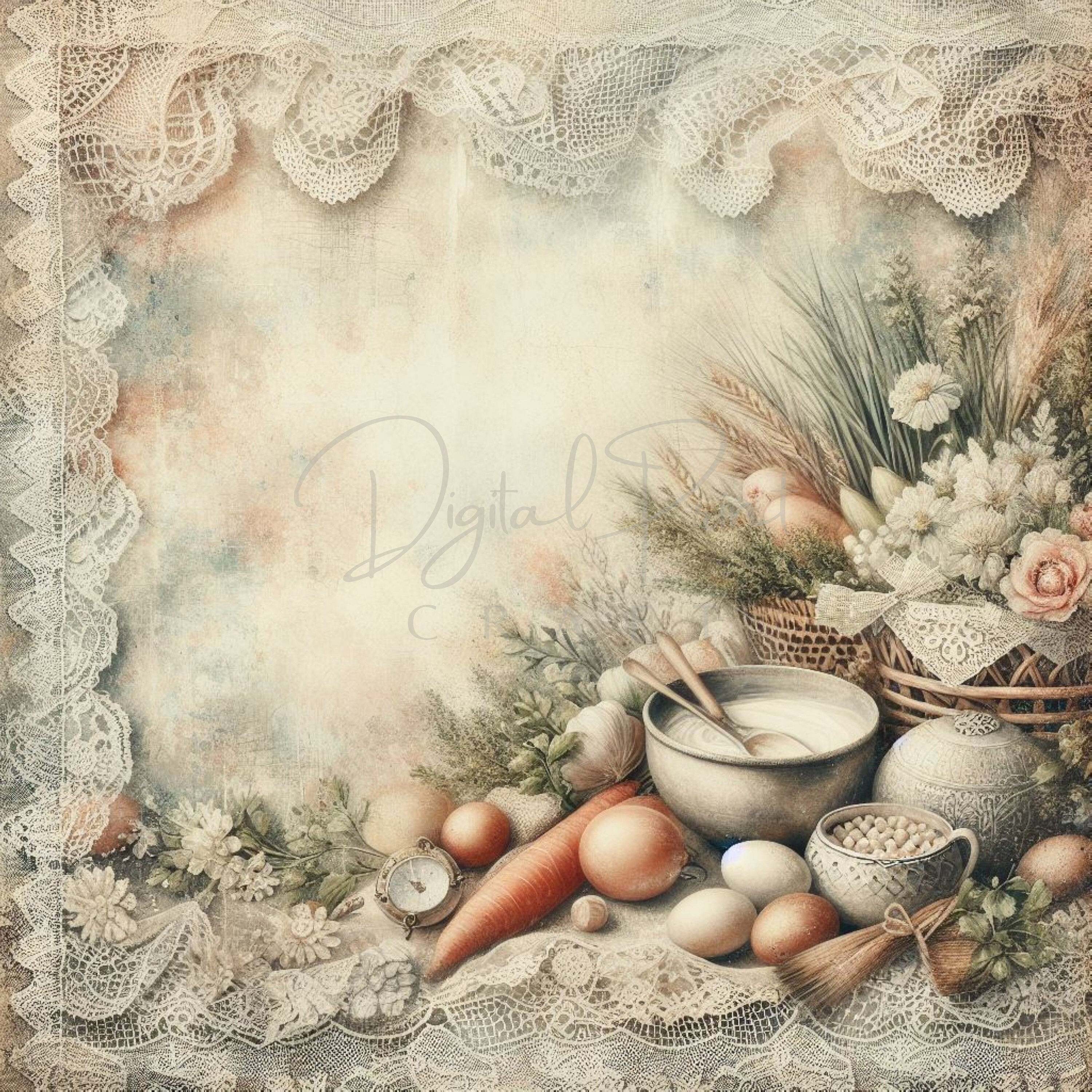 Shabby Chic Kitchen Utensils, Vintage Clipart, 29 High Quality Jpgs ...