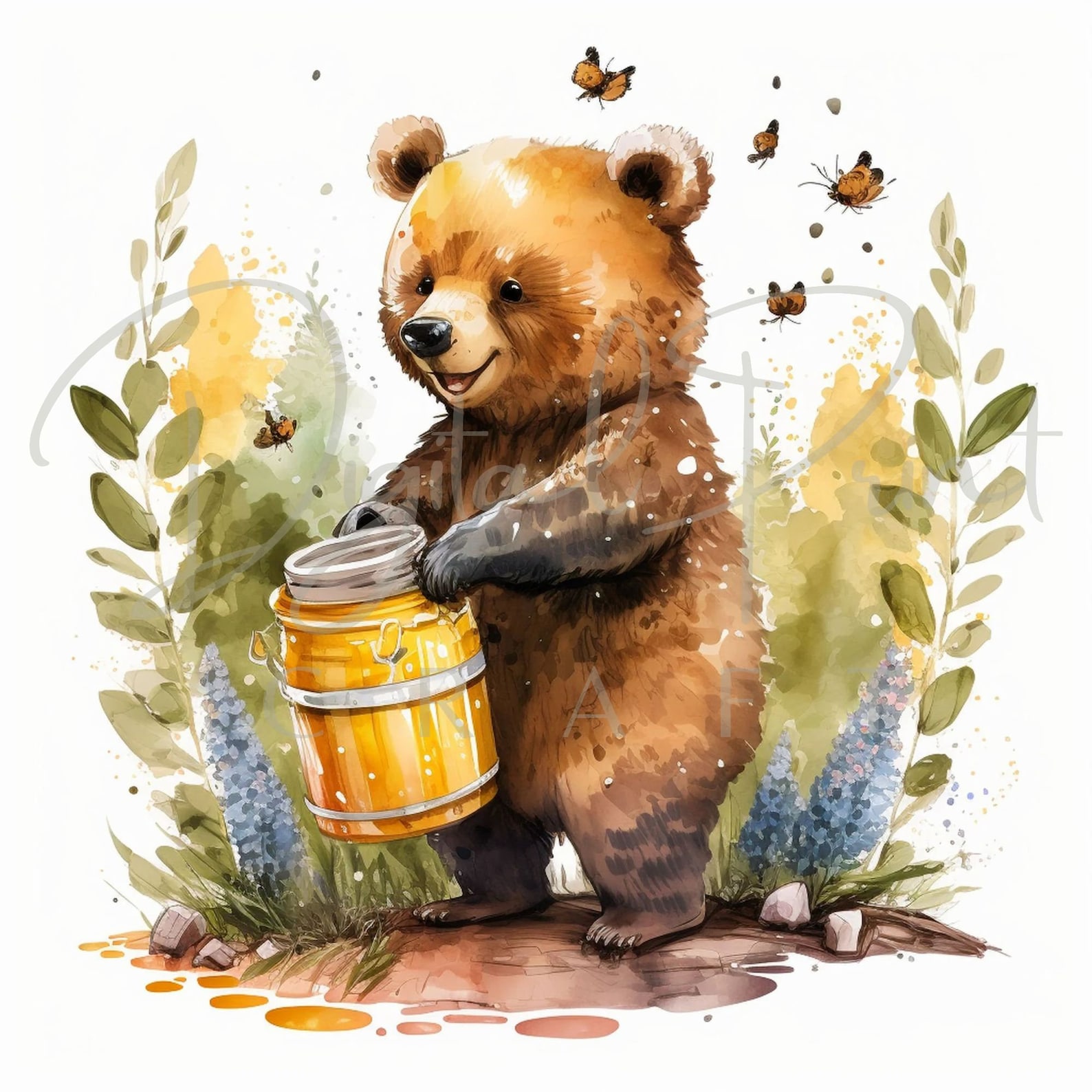 Teddy Bear Honey Clipart -16 High Quality Jpgs - Digital Download ...