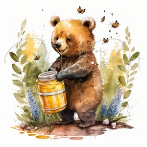 Teddy Bear Honey Clipart -16 High Quality Jpgs - Digital Download ...