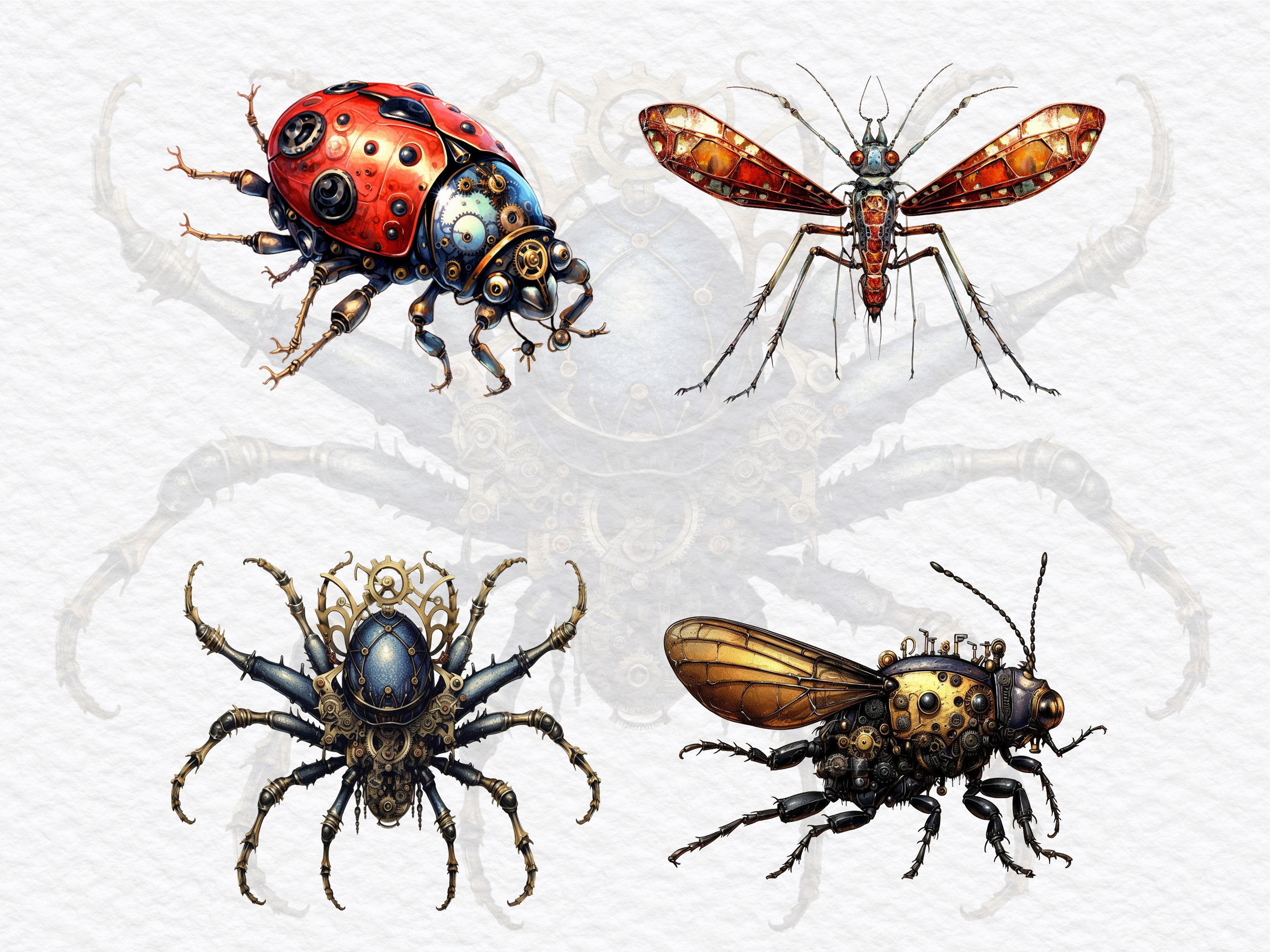 Steampunk Insects Clipart Bundle, Steampunk Pngs, Decor,png Graphics ...