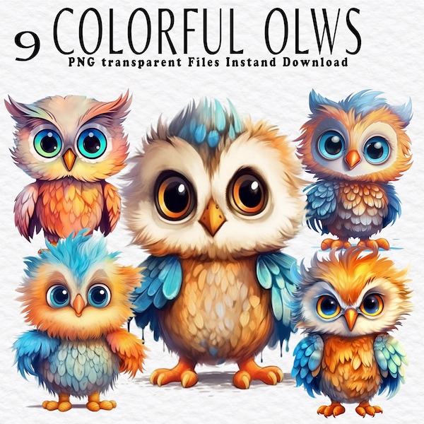 Colorful Owl Art - Etsy