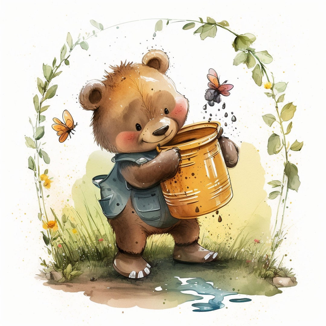 Teddy Bear Honey Clipart 16 High Quality Jpgs Digital - Etsy