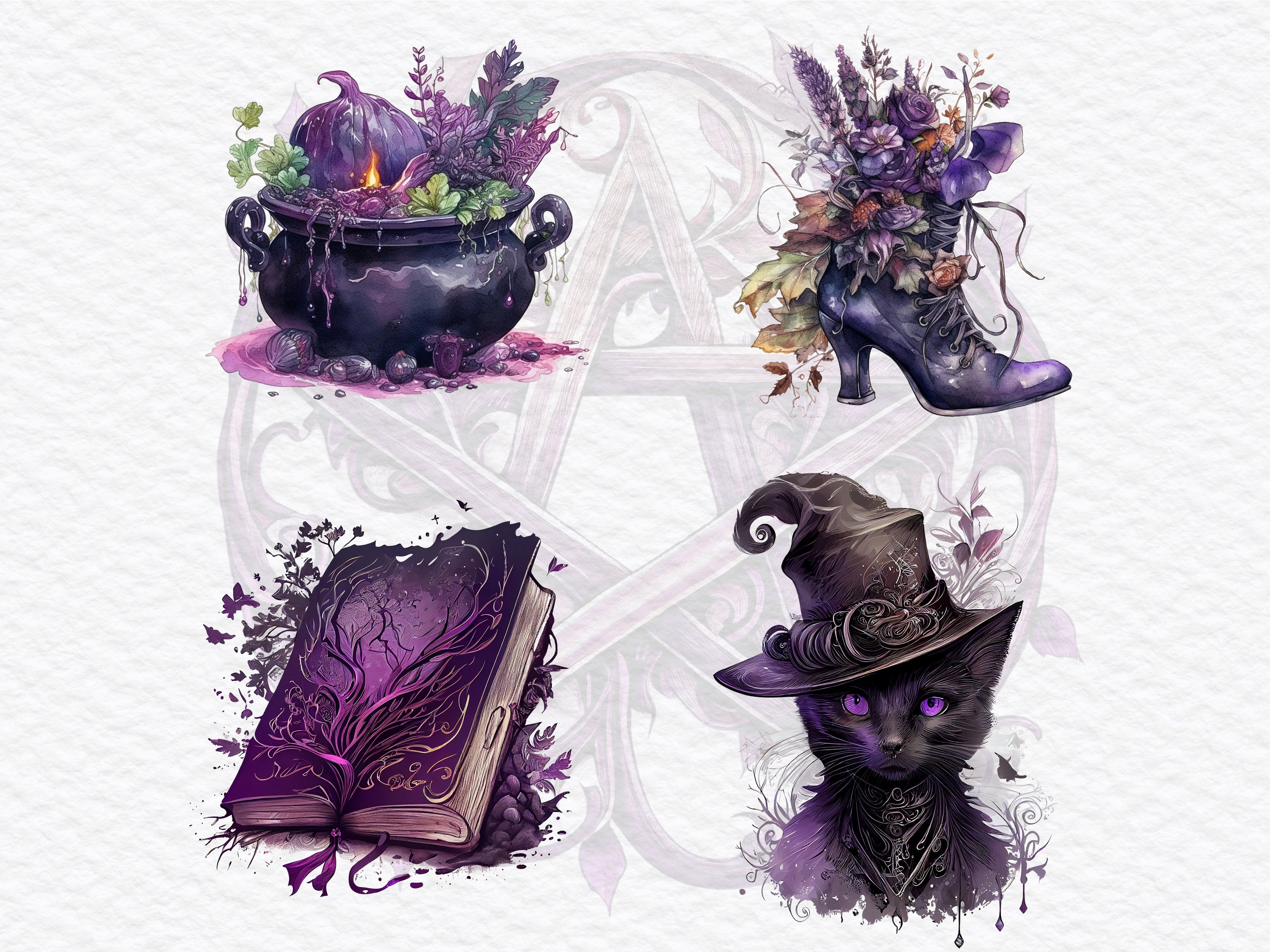 31 Dark Witch Items Clipart Magic Witch Clipart PNG Witches - Etsy