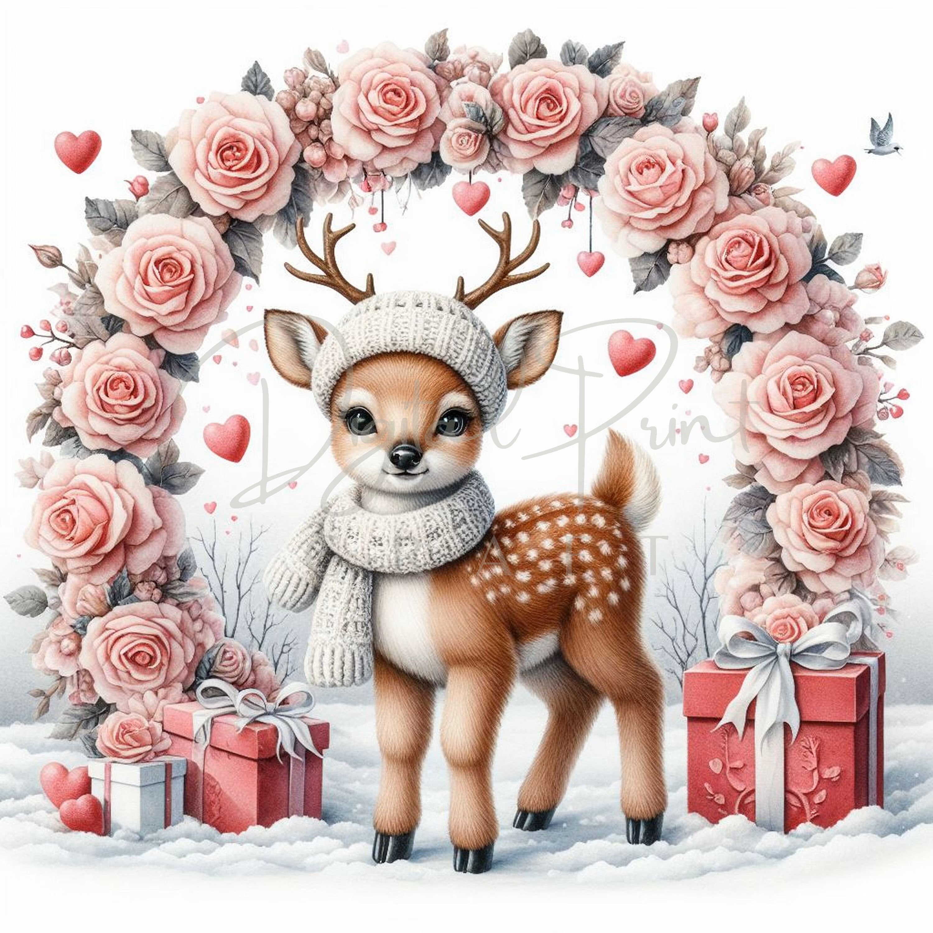 Winter Deer Clipart, 11 Jpgs, Christmas Animals, Christmas Clipart ...