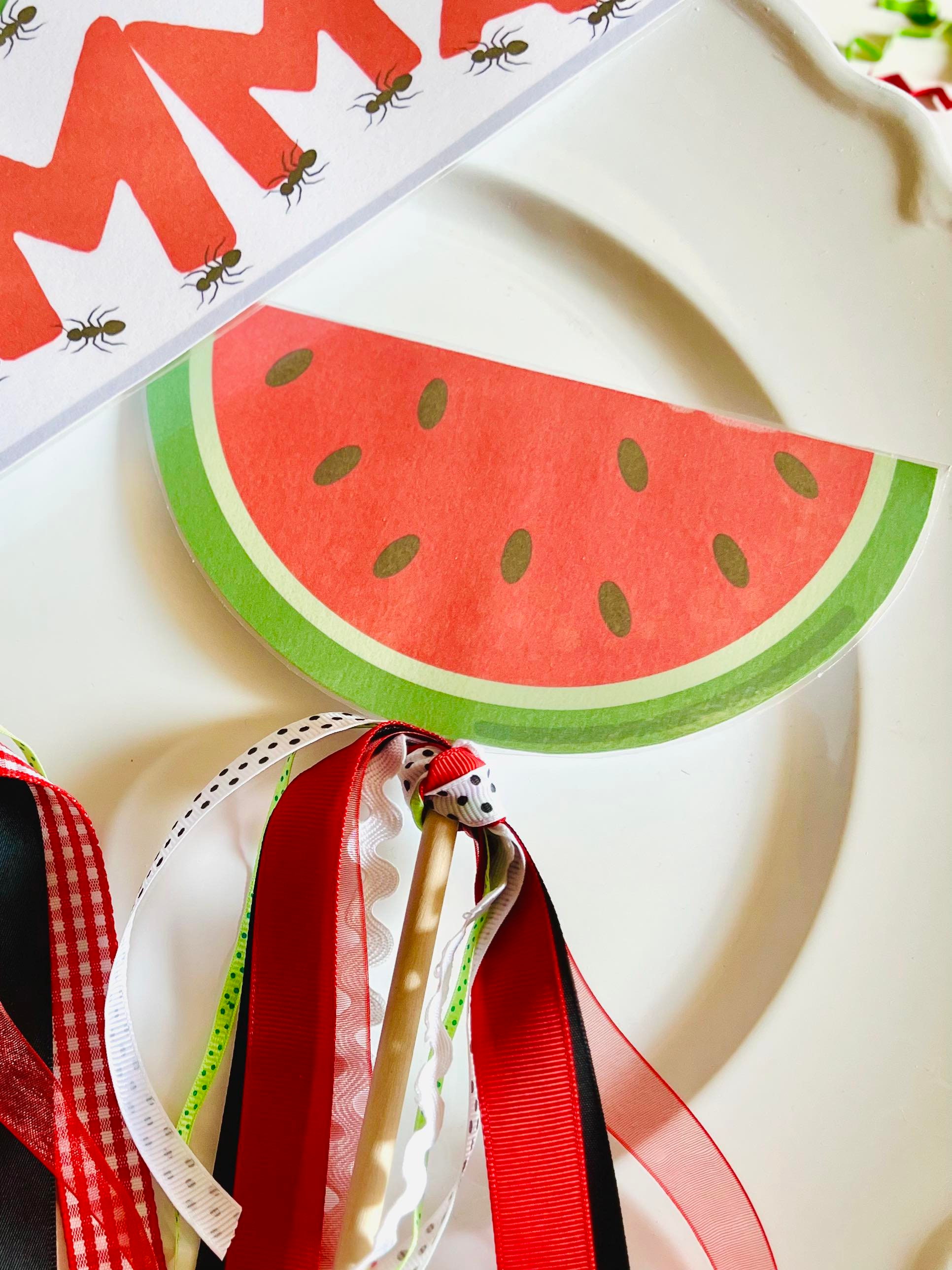 Picnic Party Custom Name Pennant & Watermelon Wand Printables, DIY ...
