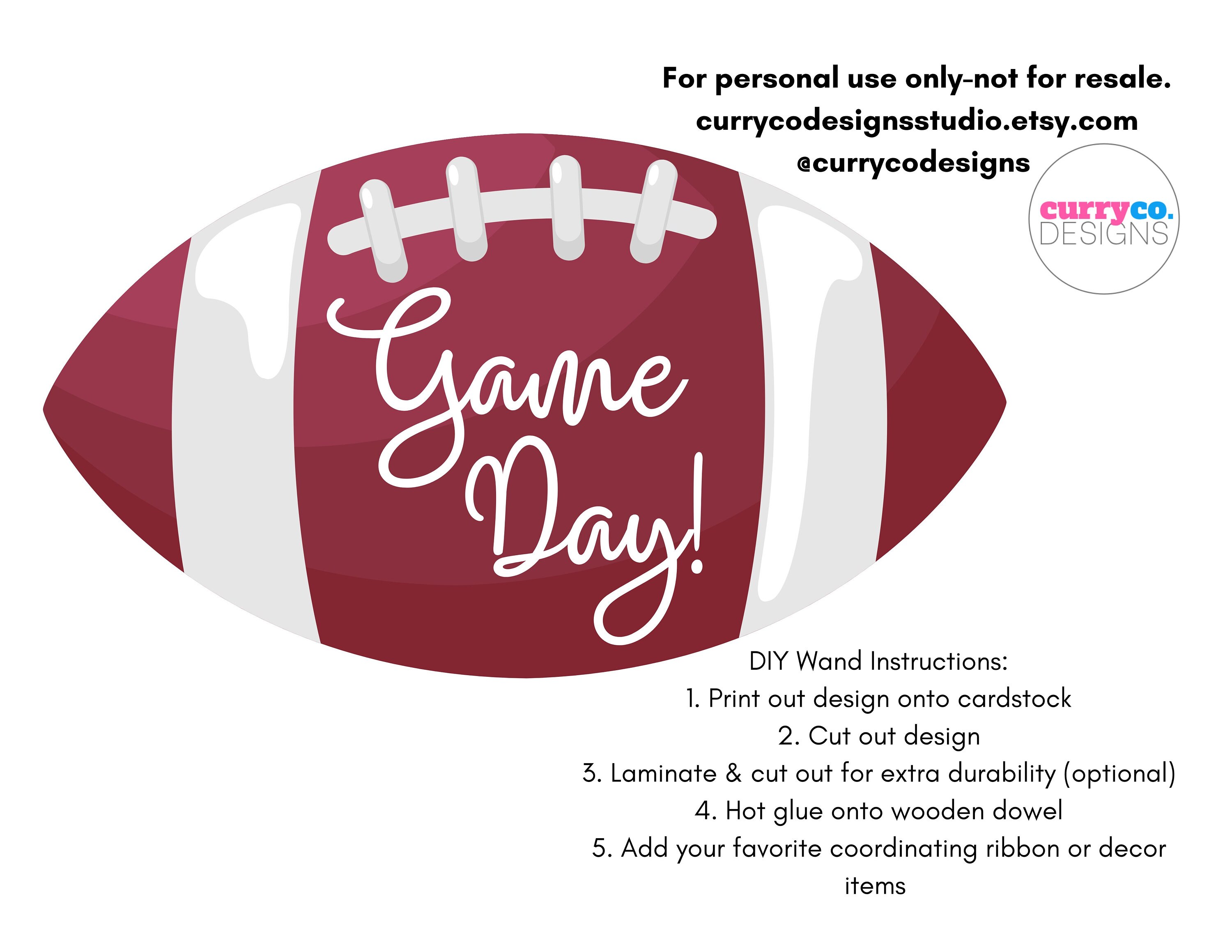 Football Custom Name Printable Pennant Wand, DIY Football Custom Decor ...