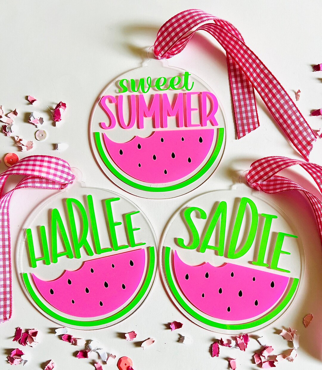 Bright Neon Pink & Green Watermelon Party Decor Summer BBQ - Etsy