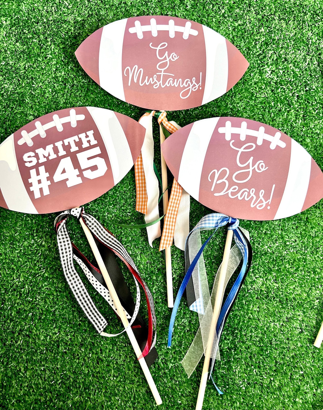 Football Custom Name Printable Pennant Wand, DIY Football Custom Decor ...