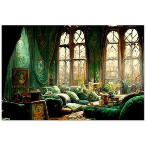 Green and Silver Whimsical School Common Room Premium Matte Paper ...