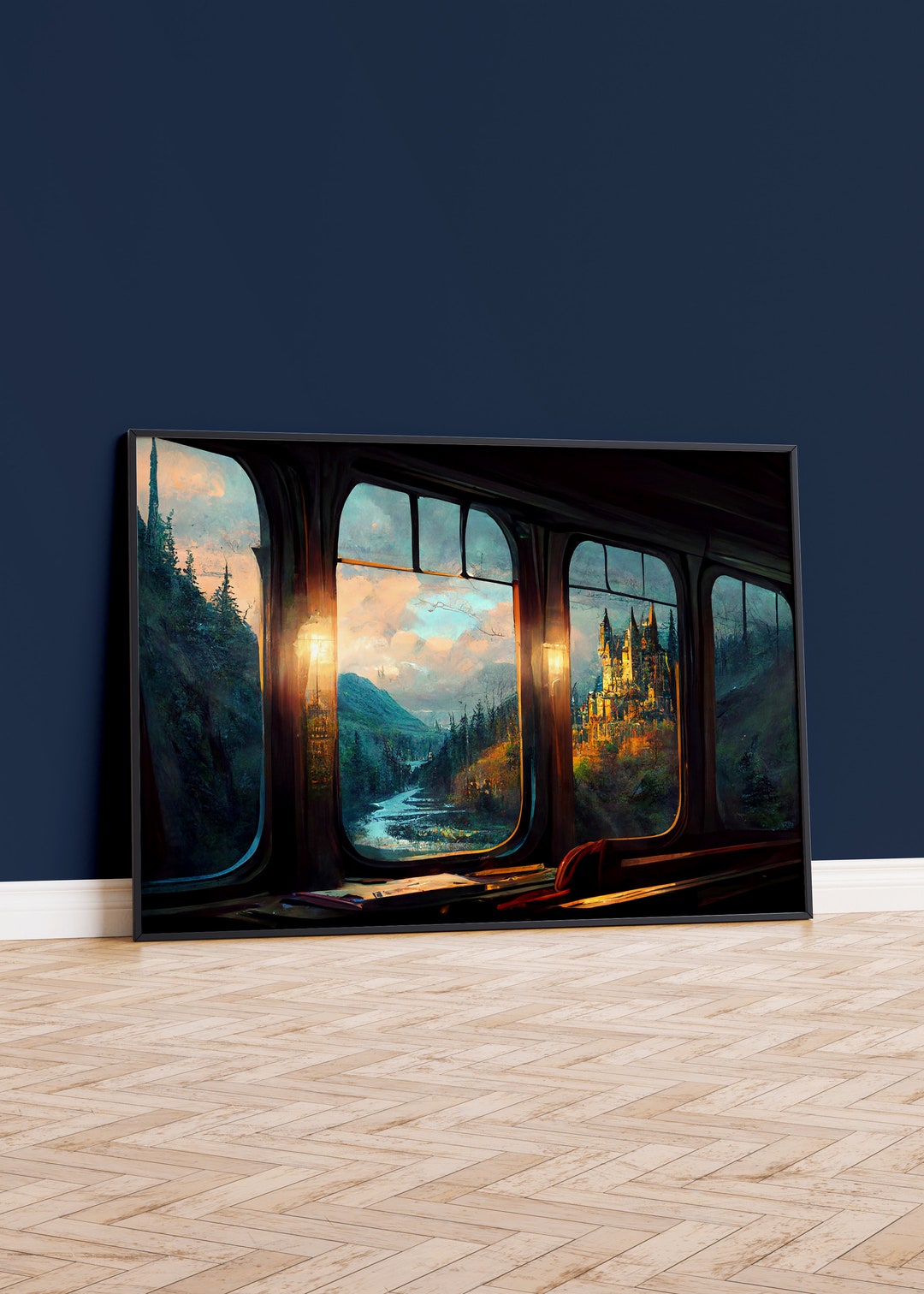 Magical School Through a Magical Train Premium Matte Paper Poster Wall ...