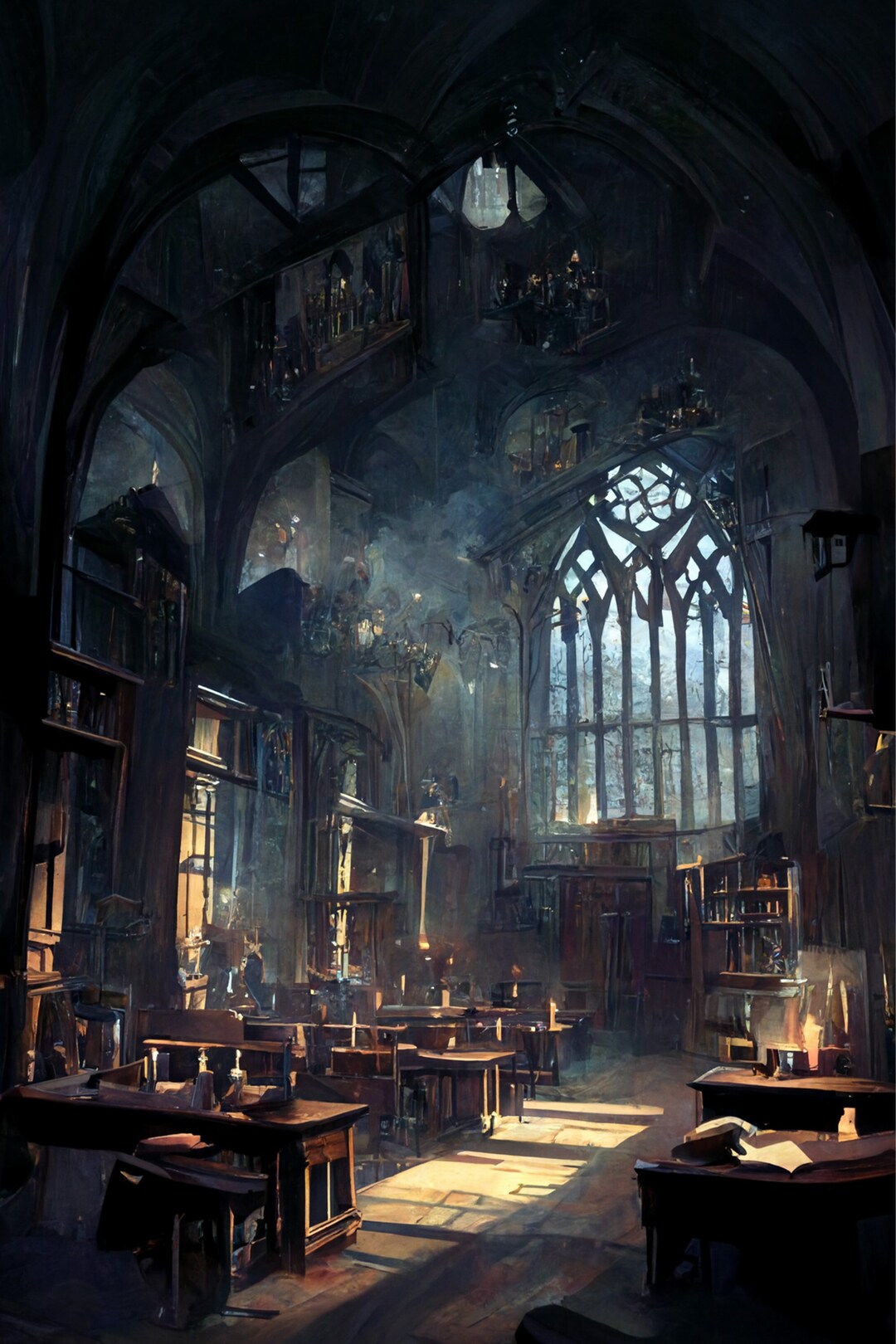 Magical School Classroom Illustration: Defence Against Dark Arts Wall ...