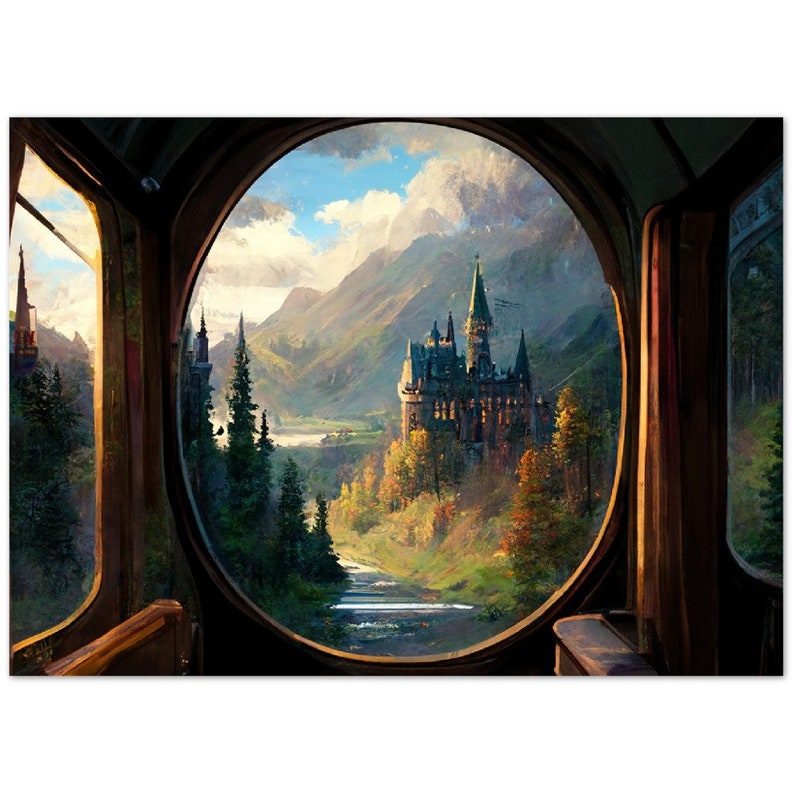 Magical School Through a Magical Train Premium Matte Paper - Etsy