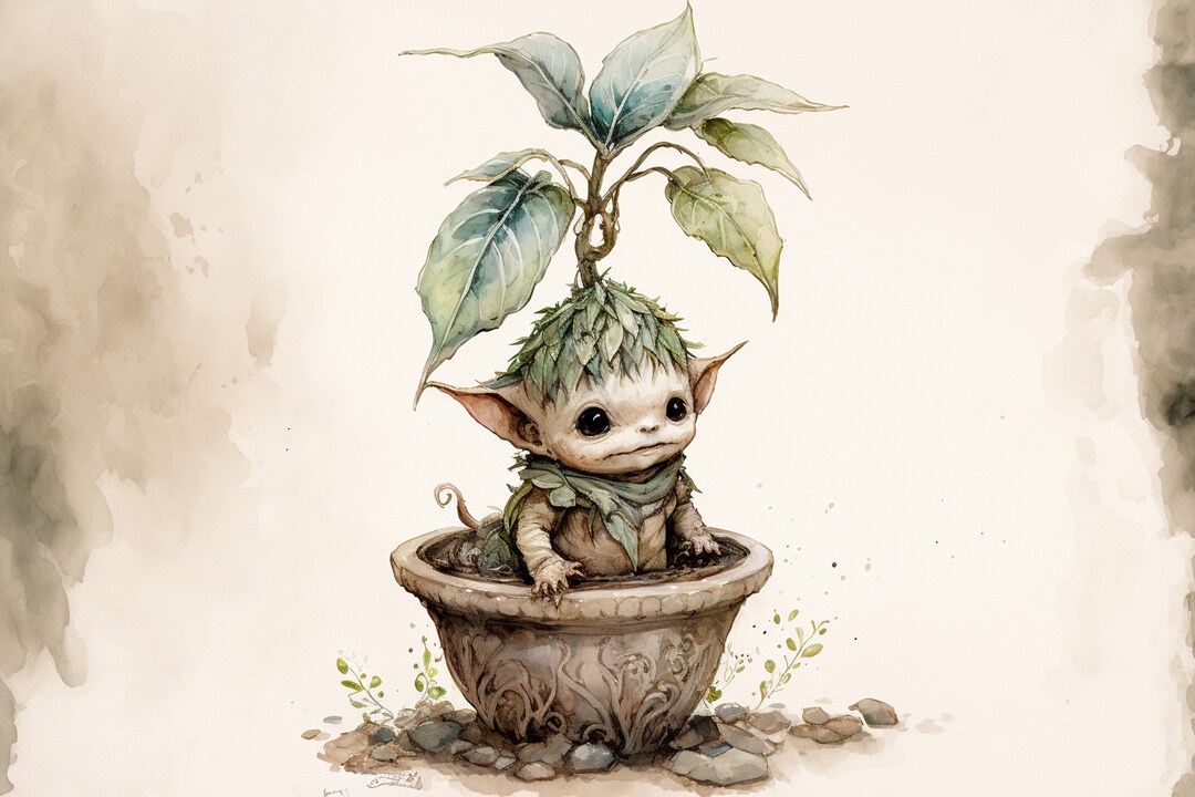 Mandrake Watercolor Illustration, Wall Art, Art Print, Digital Download ...