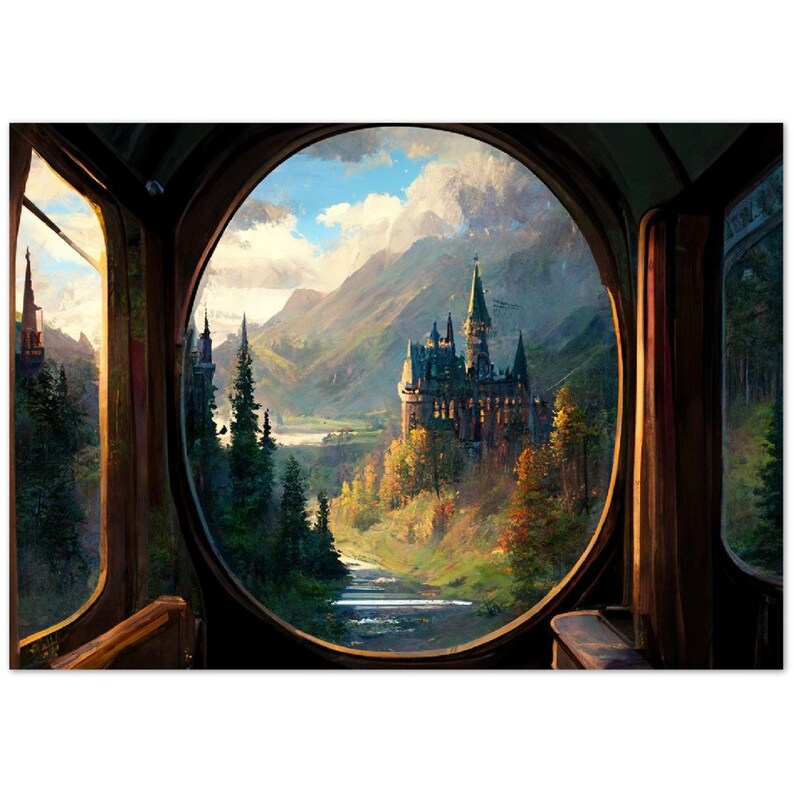 Magical School Through a Magical Train Premium Matte Paper - Etsy